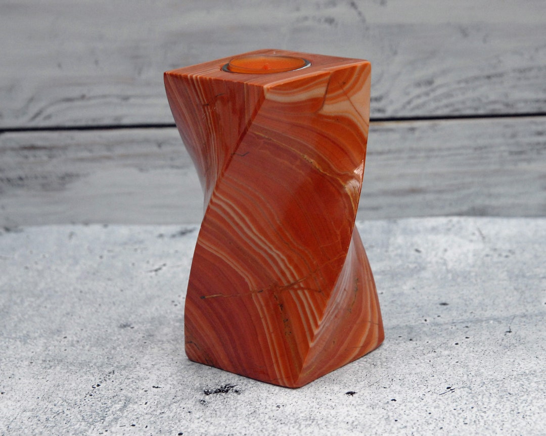 Candle Holder Candlestick Granite Decorative Curved - Etsy