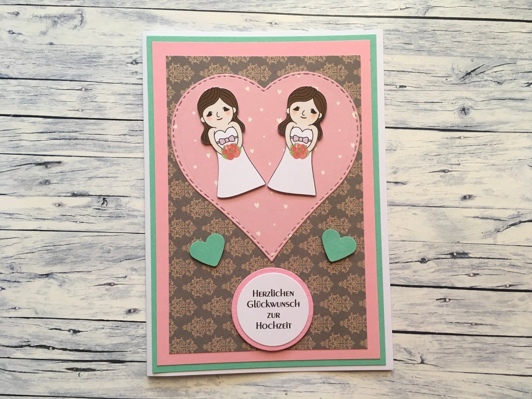 Wedding Card for Two Women, Wedding Card, Partnership, - Etsy
