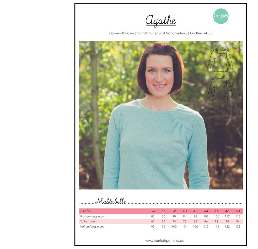 Confetti Patterns Agathe Women's Sweater Paper Pattern Women Size. 34 50 - Etsy