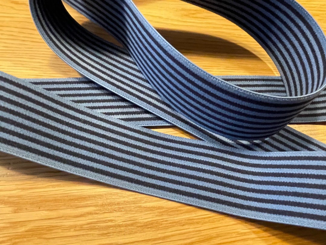 1 M Woven Elastic Band 40 Mm Jeans Blue/dark Blue Curled - Etsy