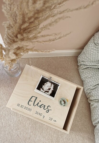 Memory Box Baby Made of Wood Baby Gift Birth Memory Box - Etsy España