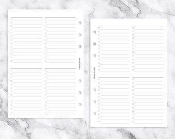 Personal Wide PRINTABLE Quadrant Task List Planner Insert NEW | Etsy