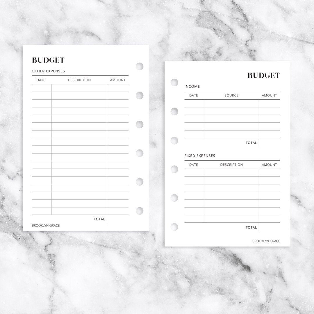 Pocket PRINTABLE Budget Planner Insert - Etsy