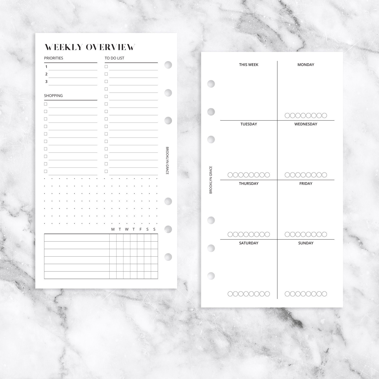 Personal PRINTABLE Undated Weekly Vertical Planner Insert | Etsy