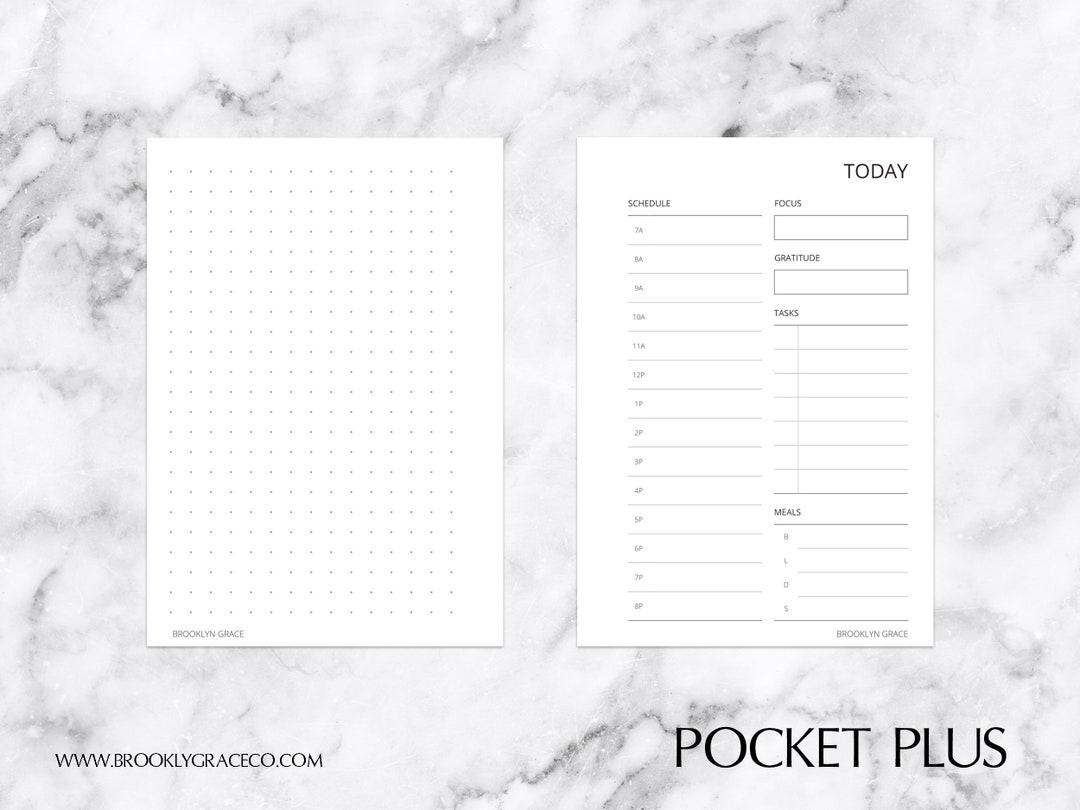 Pocket Plus PRINTABLE Day on 2 Pages Planner Insert - Etsy