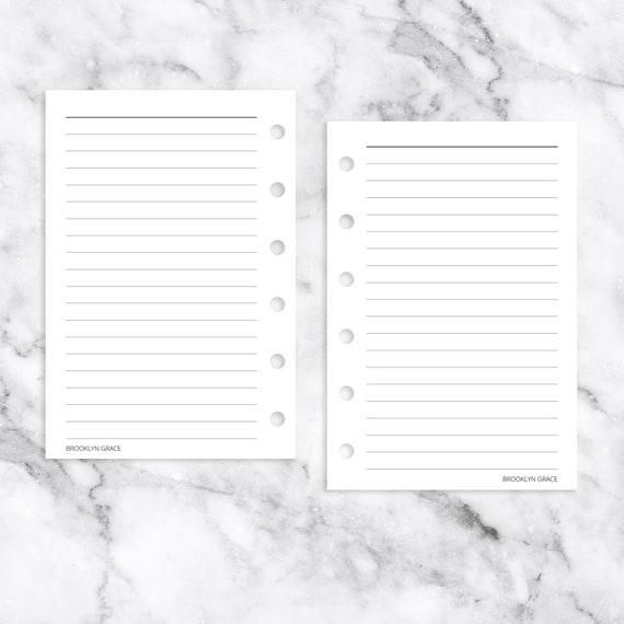 Pocket PRINTABLE Lined Notes Planner Insert | Etsy