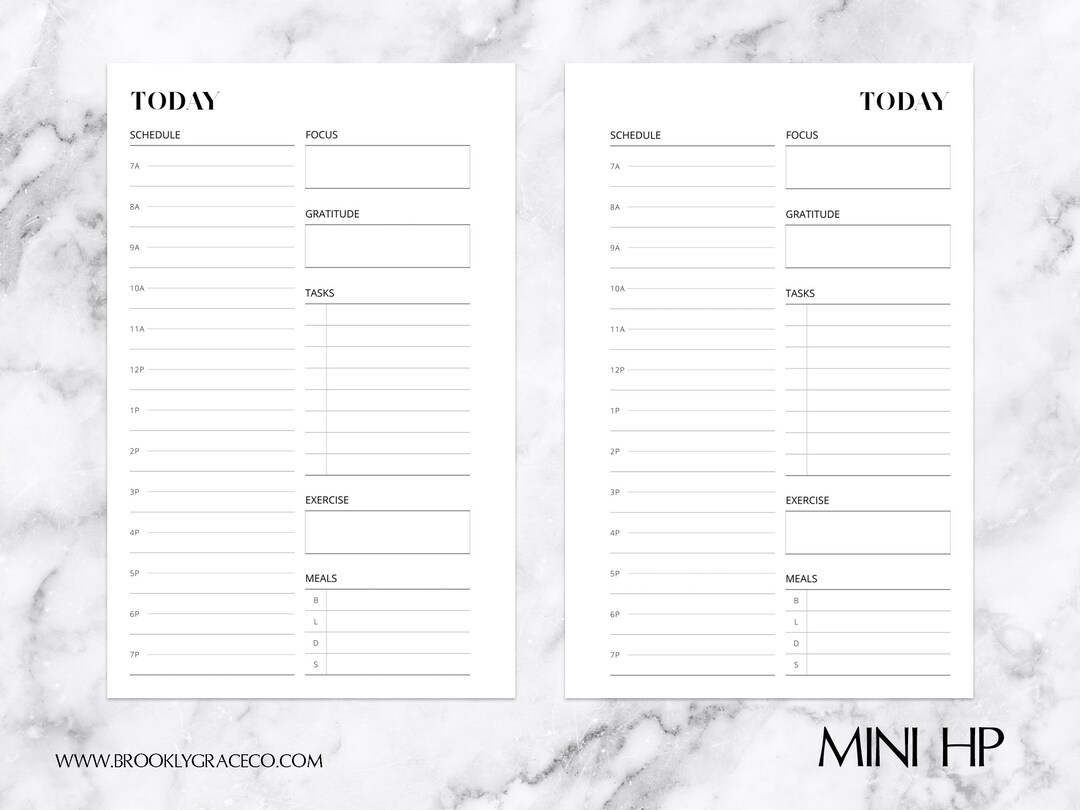 Mini HP PRINTABLE Undated Daily Planner Insert (NEW) - Etsy