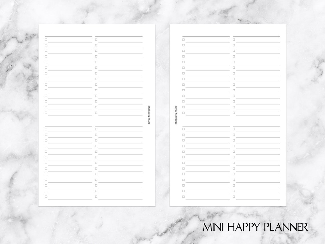 Mini HP PRINTABLE Quadrant to Do List Planner Insert - Etsy