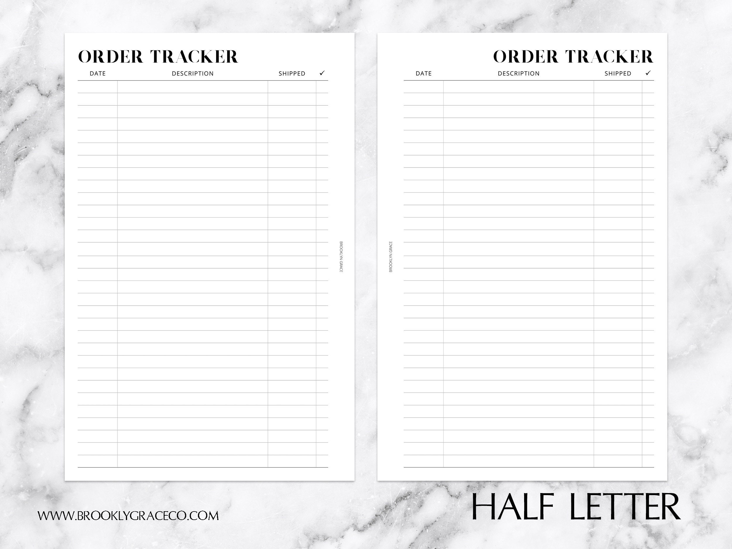 Half Letter PRINTABLE Order Tracker Planner Insert | Etsy