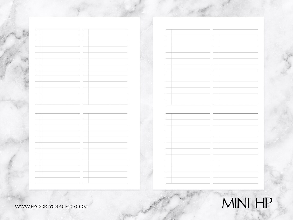 Mini HP PRINTABLE Quadrant Task List Planner Insert NEW - Etsy