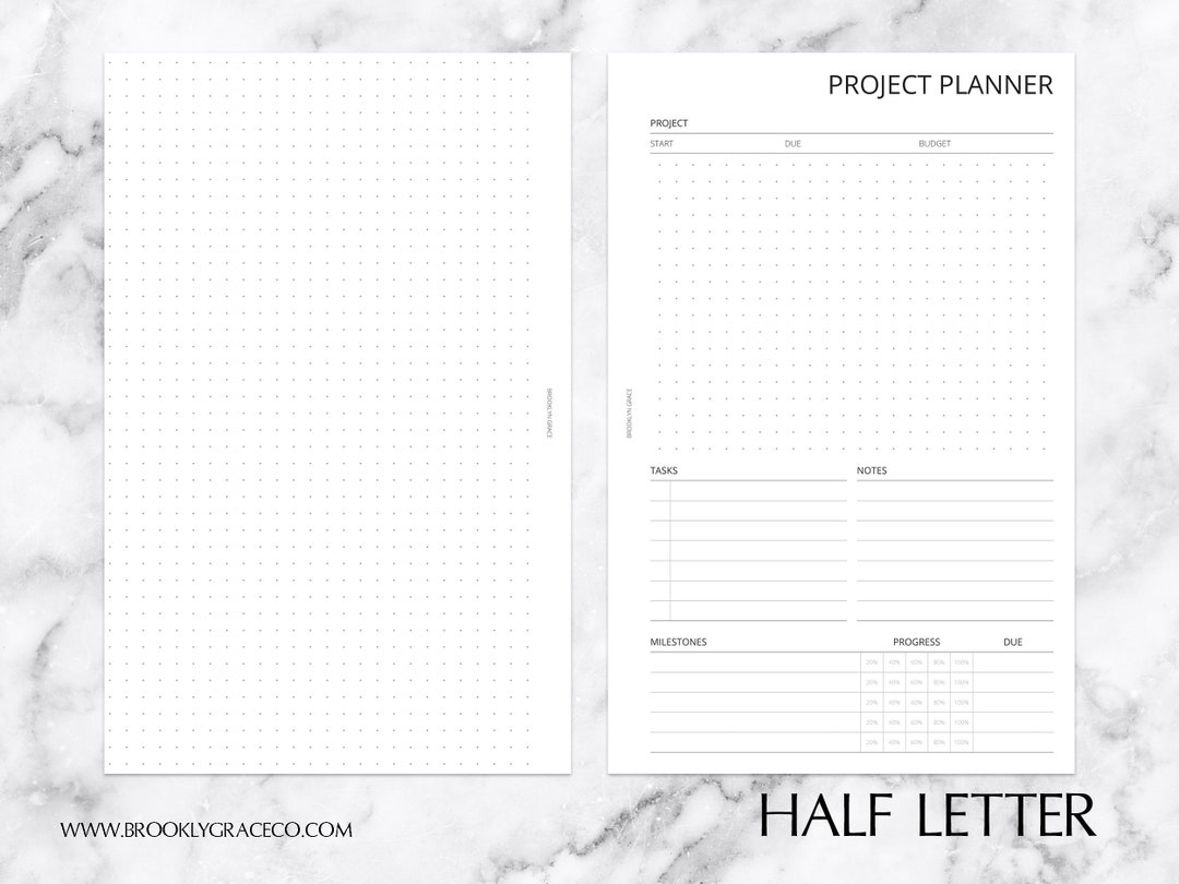 Half Letter PRINTABLE Project Planner Insert - Etsy