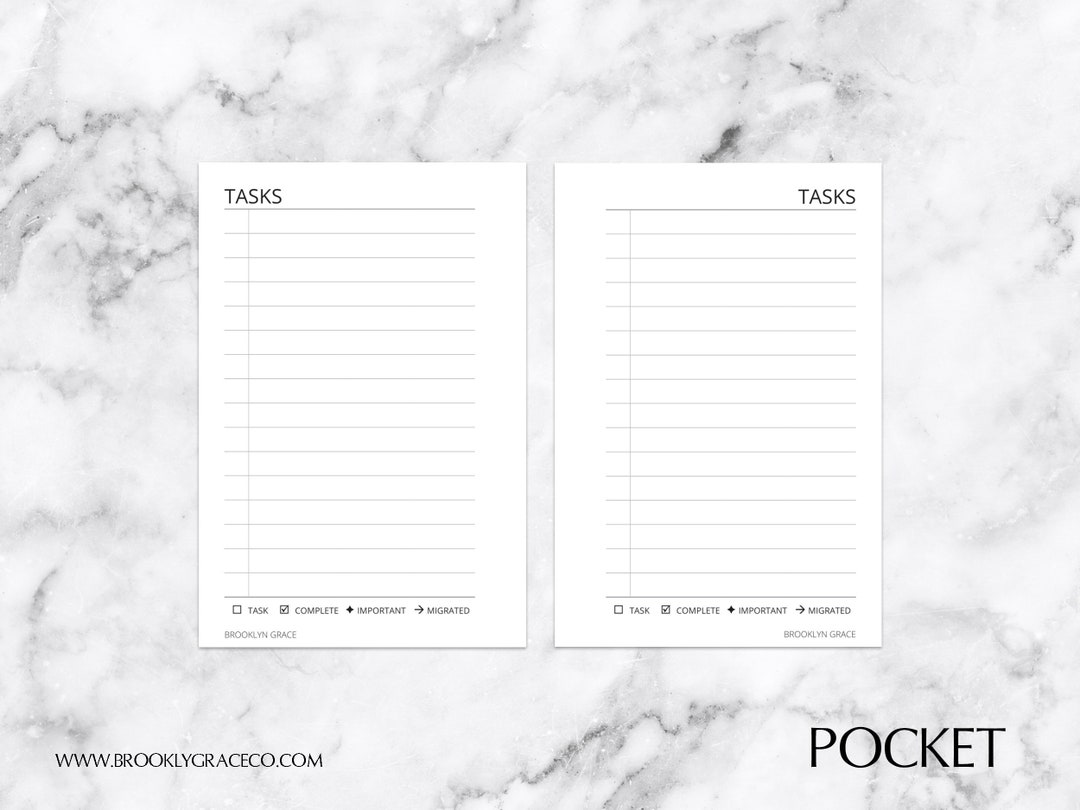 Pocket PRINTABLE Task Planner Insert - Etsy