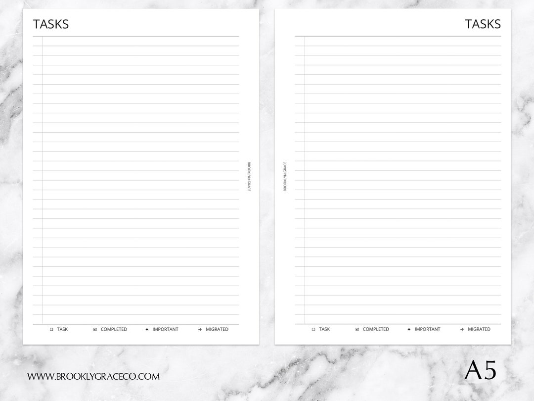 A5 PRINTABLE Task Planner Insert - Etsy
