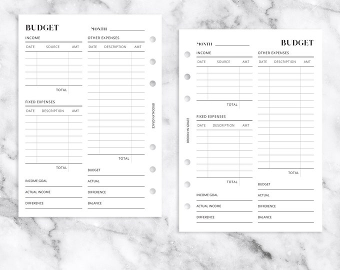 True A6 PRINTABLE Budget Planner Insert - Etsy
