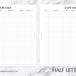 PRINTABLE Weekly Planner Insert Half Letter Horizontal Week - Etsy