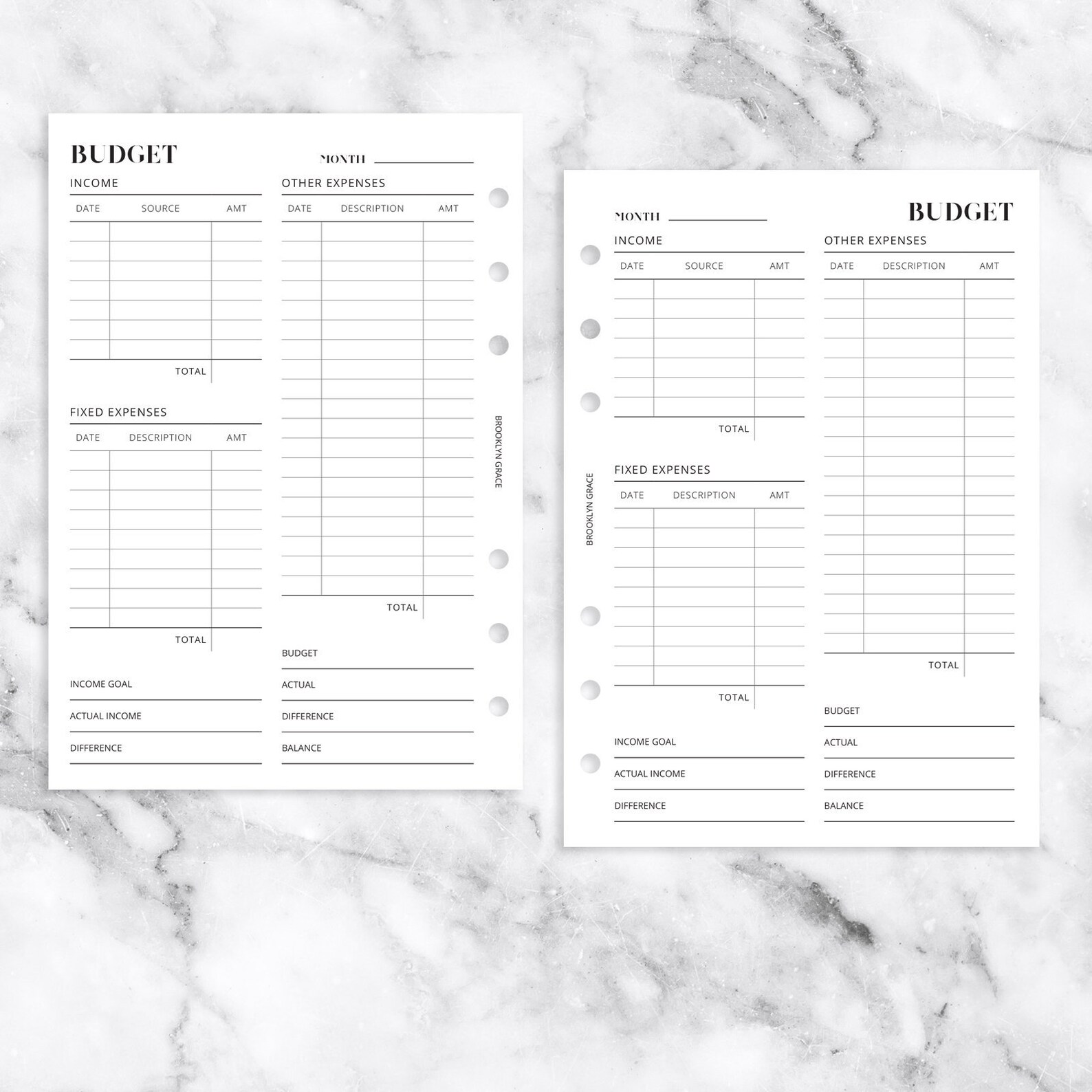 Personal Wide PRINTABLE Budget Planner Insert | Etsy