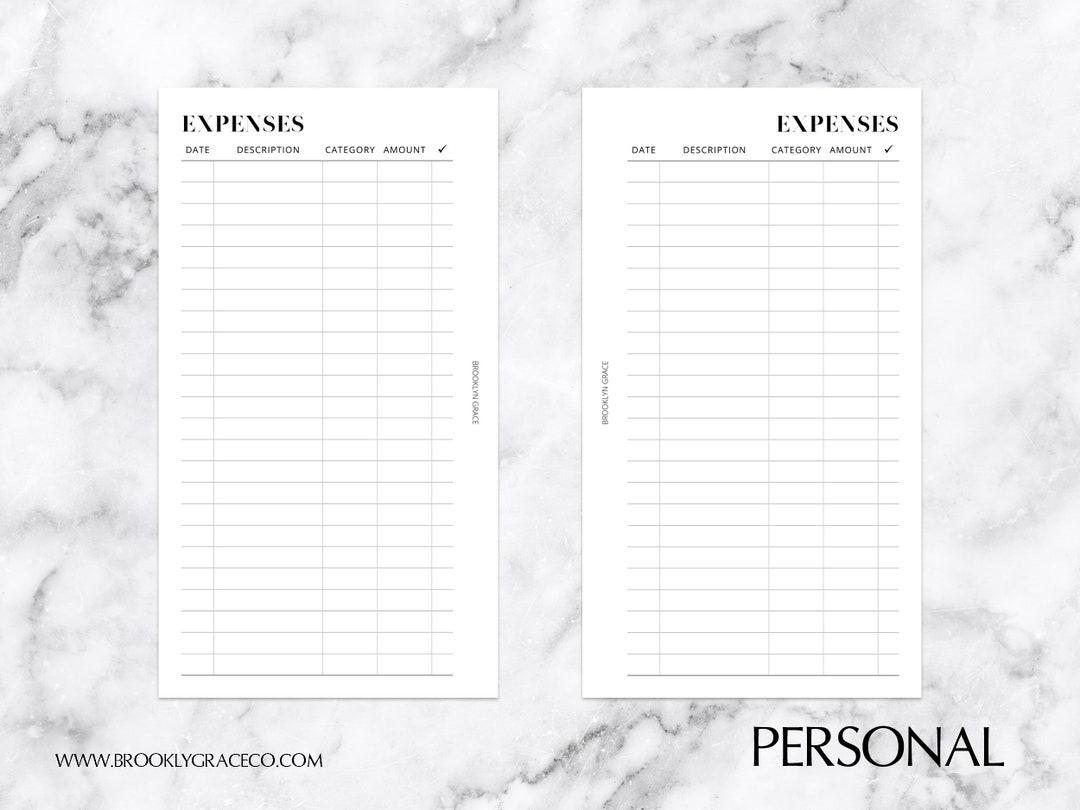Personal PRINTABLE Expense Tracker Planner Insert (NEW STYLE) - Etsy