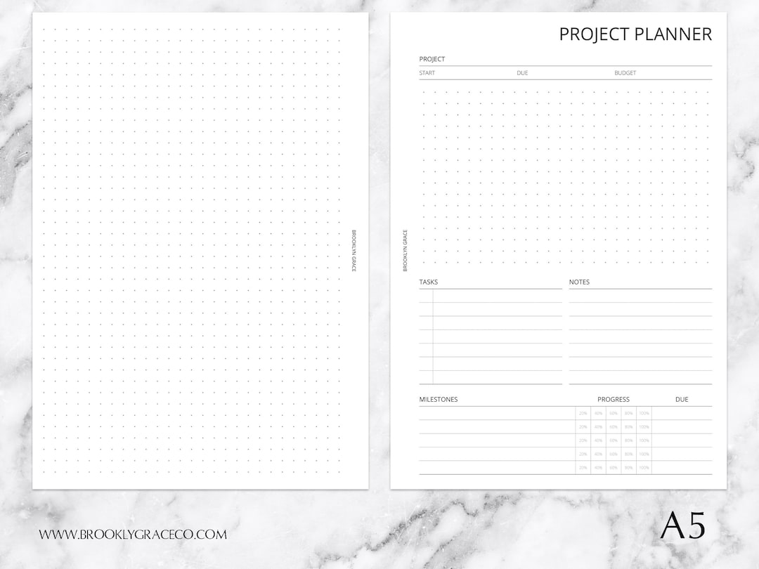 A5 PRINTABLE Project Planner Insert - Etsy