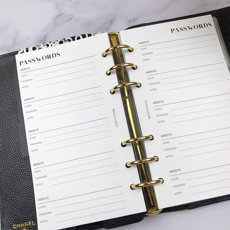 Refillable Password Book - Etsy