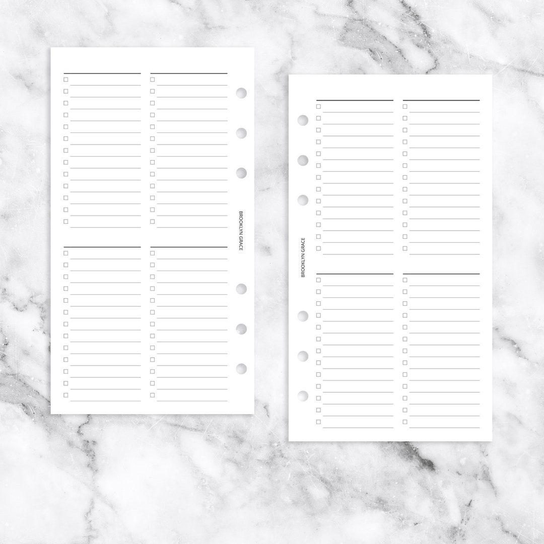 Personal PRINTABLE Quadrant to Do List Planner Insert - Etsy
