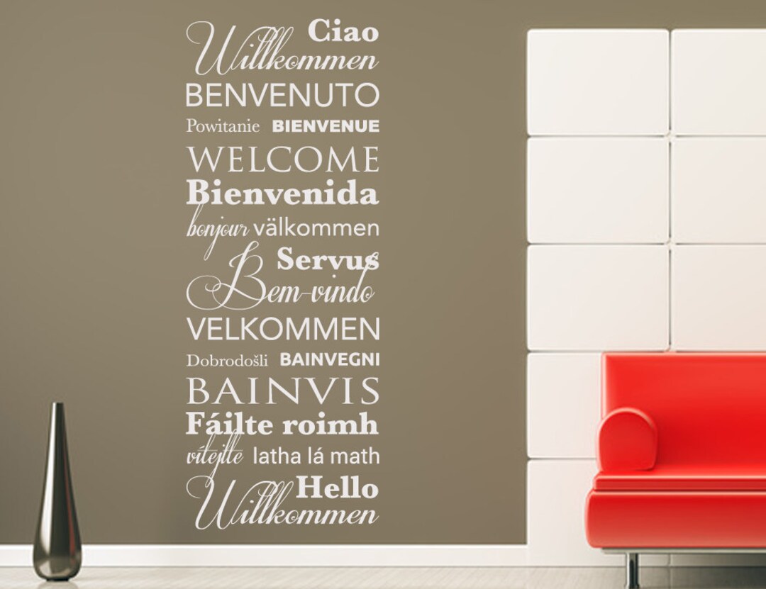 Wall Sticker Welcome Welcome Multilingual Border Wall Sticker ...