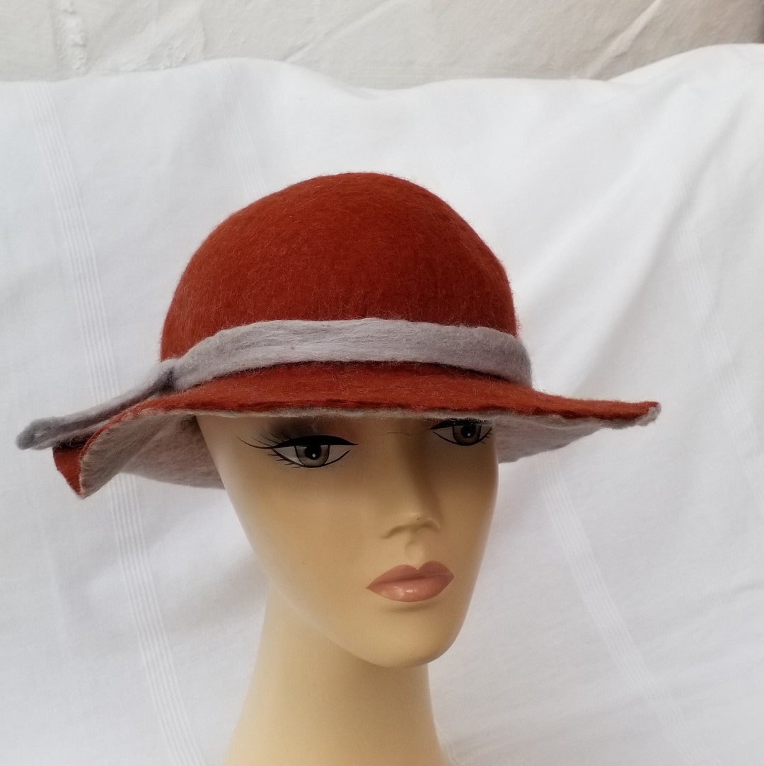Filzhuthandgefilzter Hut Saunahut Hut Damenhut Filz - Etsy