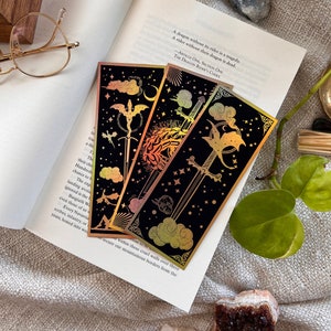 Dragon Gold Foiled Bookmark | Dragon Bookmark | Book Lover | Fantasy ...
