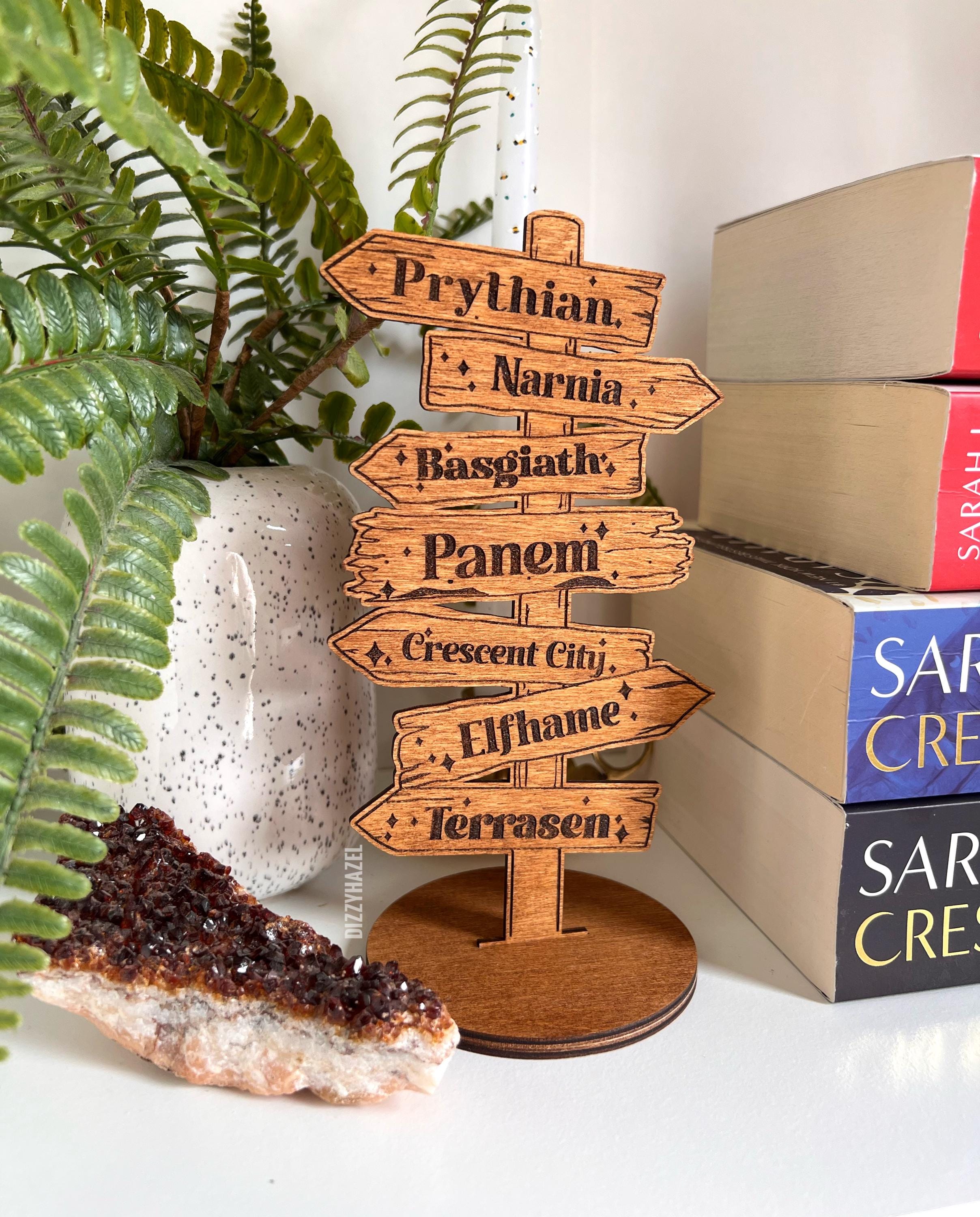 Bookshelf Decoration,wooden Sign, Standing Wooden Signposts, Laser ...