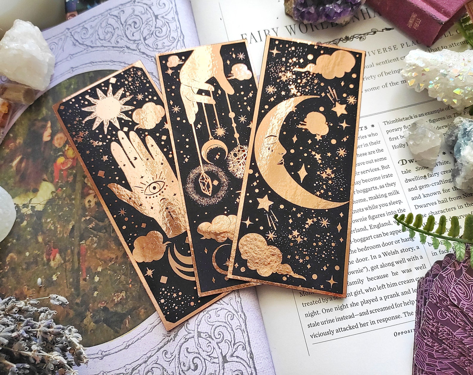Bookmarks Set of 3 (450gsm) | Illustrated Bookmarks | Magical Bookmarks ...