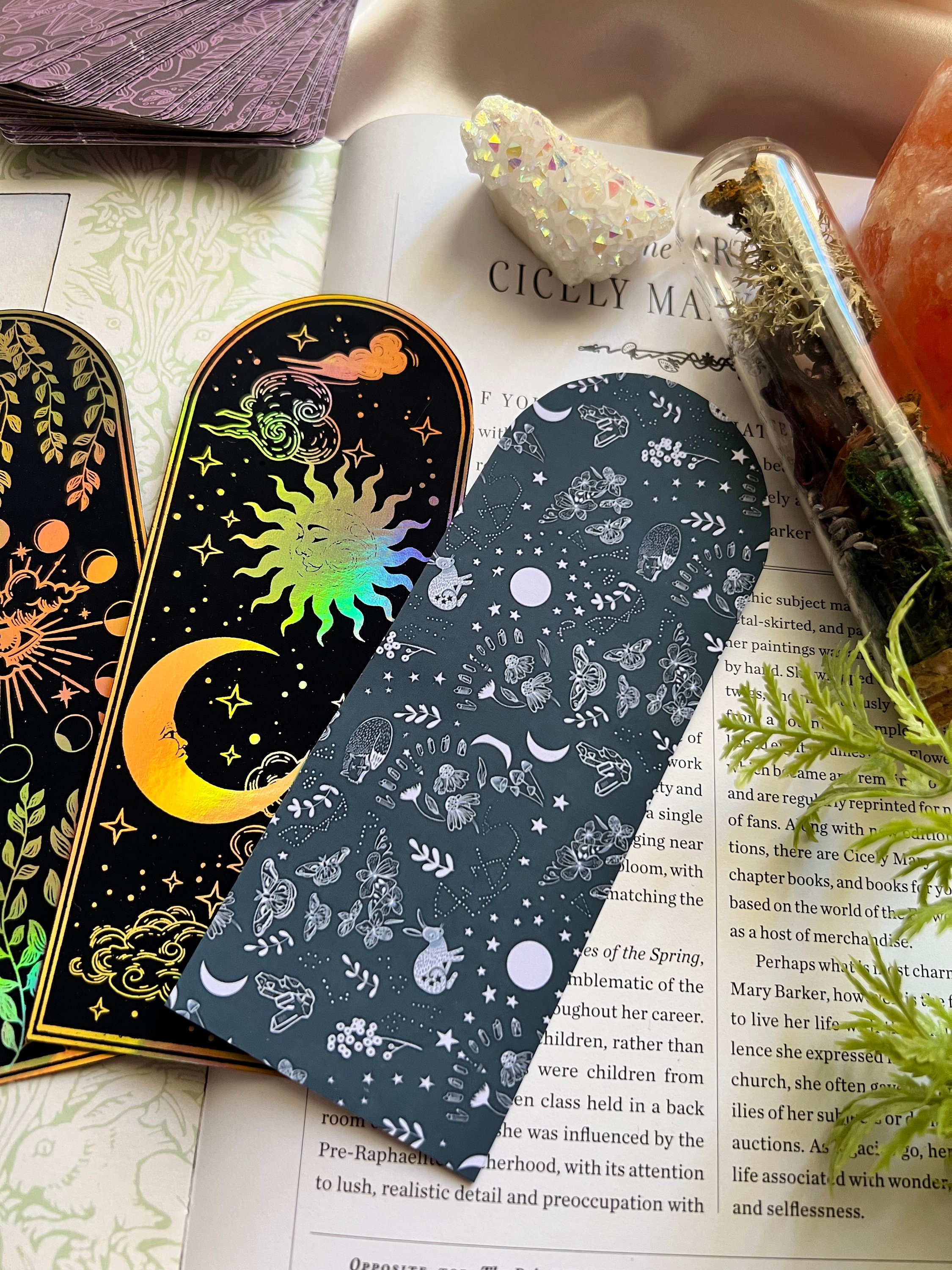 Set of 3 Bookmarks,holographic Bookmarks,holographic Bookmarks Witchy ...