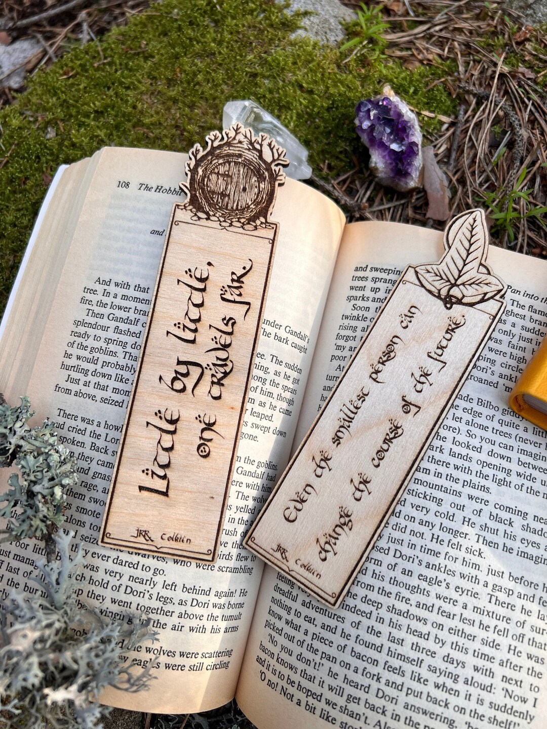 Wooden Bookmarks, Hobbitcore Wooden Bookmarks, Hobbit Bookmarks, Elf ...