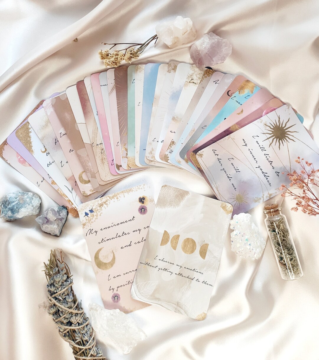 32 Handmade Enchanted Affirmation Cards, Daily Affirmation Cards ...