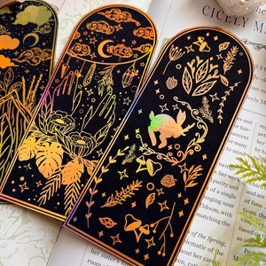Set of 3 Holographic Bookmarks, Cottage Core Inspired Bookmarks, Witchy ...