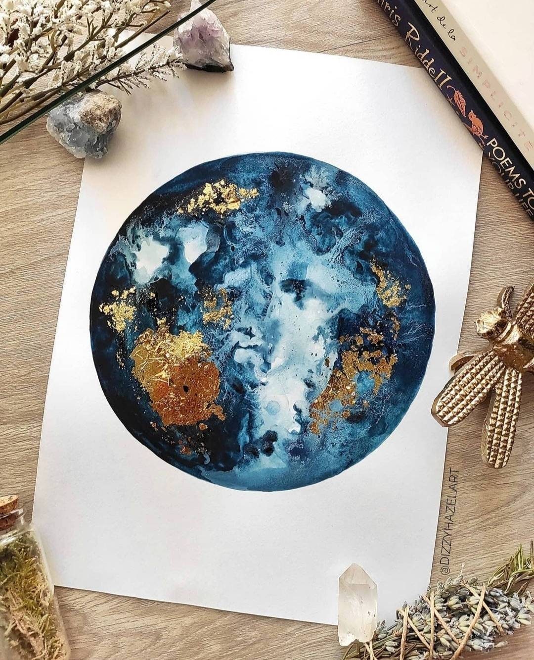 Custom Moon With the Color of Your Choice, Custom Fullmoon Artwork ...