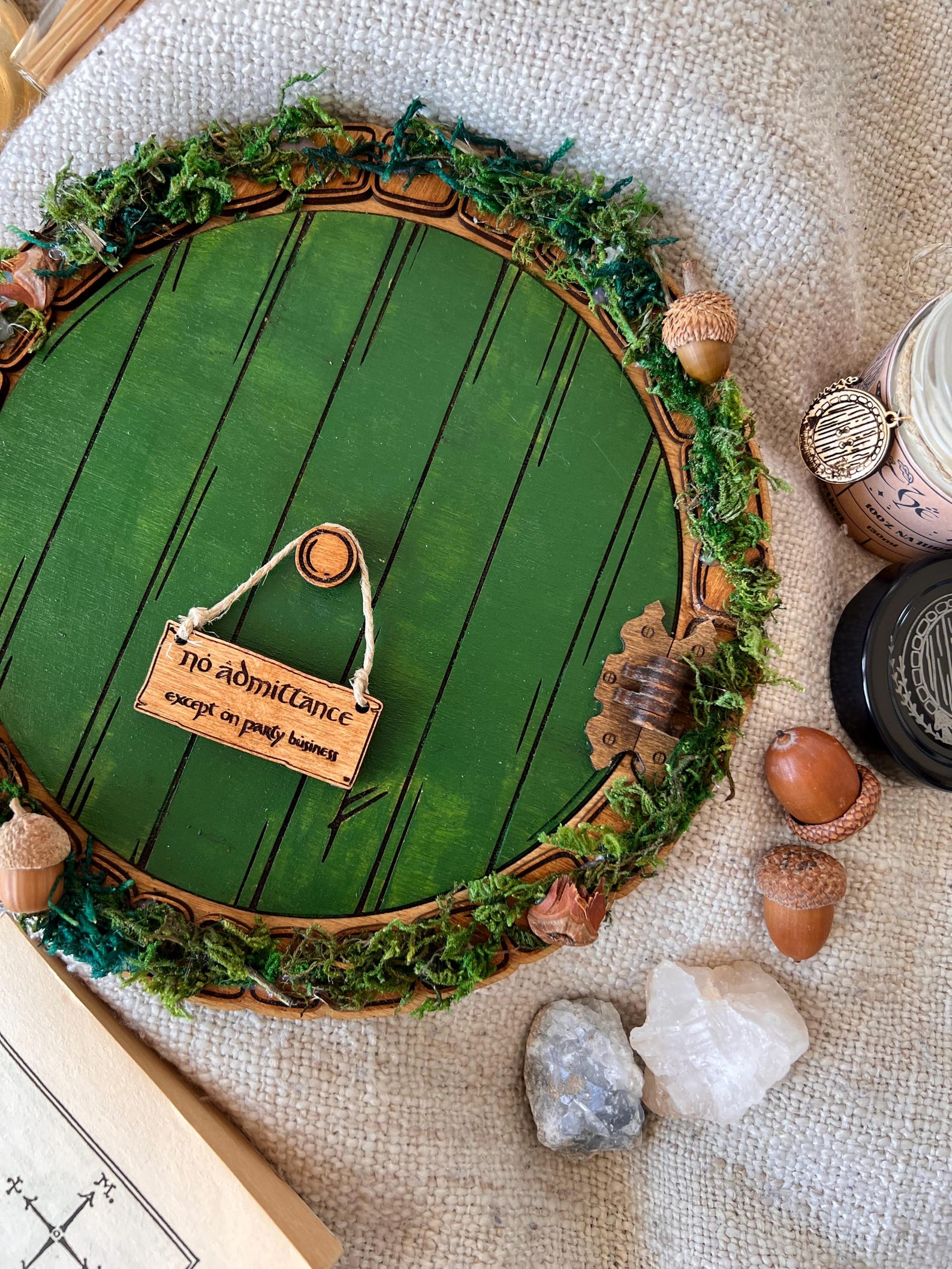 Handmade Wooden Door With Mirror, Bookish Gift, Fantasy Bookshelf Decor ...