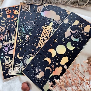 Bookmarks Spooky, Moon Bookmarks, Celestial Bookmarks Moon and Stars ...