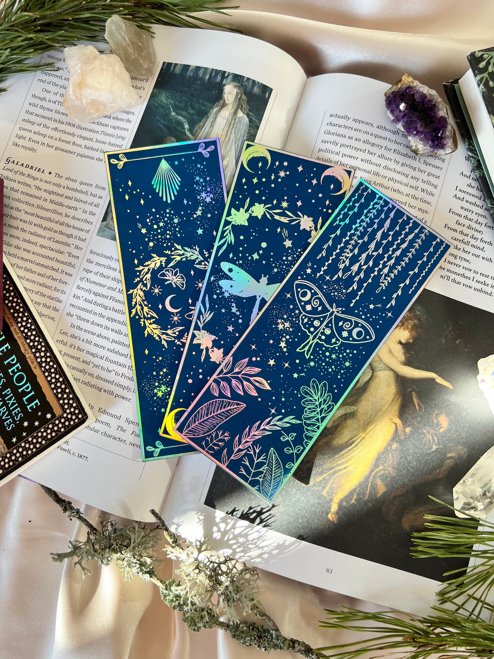 Bookmarks Set of 3holographic Bookmarks Holographic - Etsy