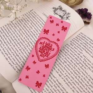 Pink Bookmark , Cute Bow Bookmark, Bookish Gift, Coquette Bookmark ...