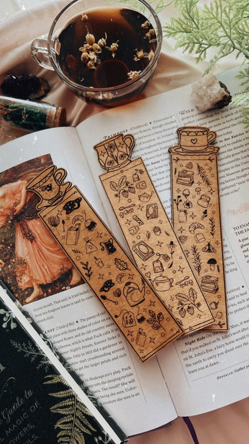 Wooden Bookmarks Handmade Wood Burning Cottage Core - Etsy