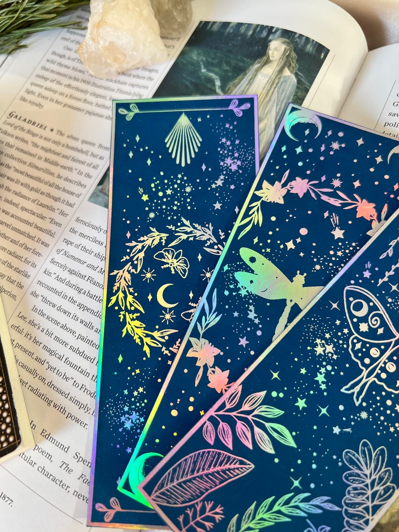 Bookmarks Set of 3holographic Bookmarks Holographic - Etsy