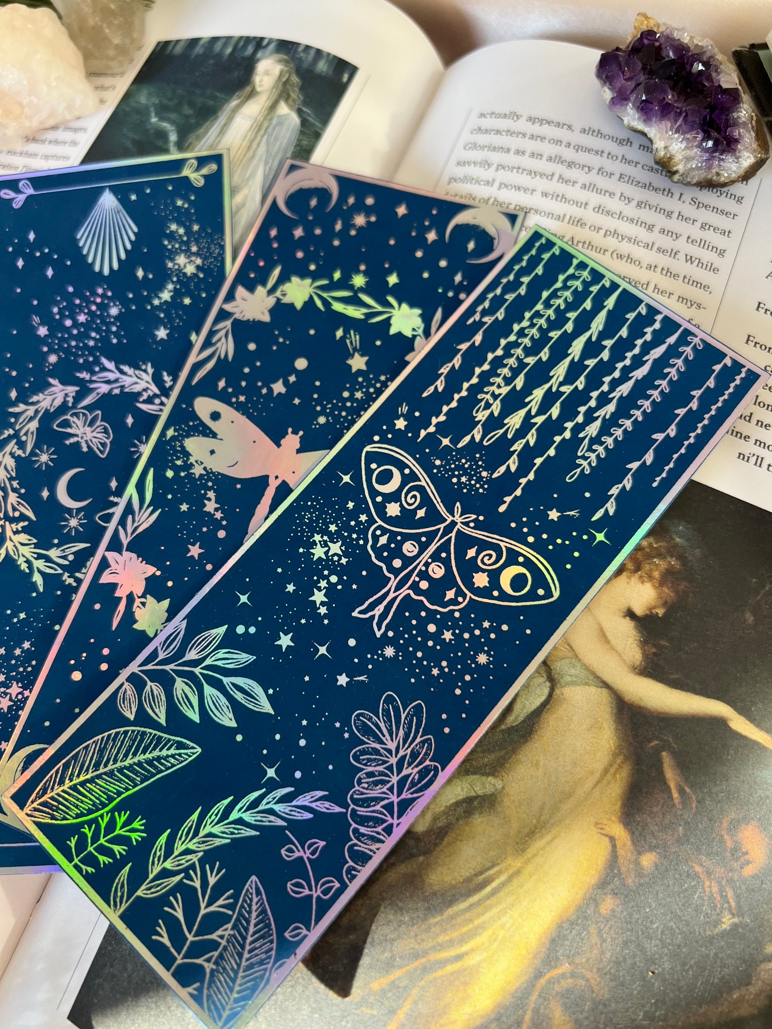 Bookmarks Set of 3holographic Bookmarks Holographic - Etsy
