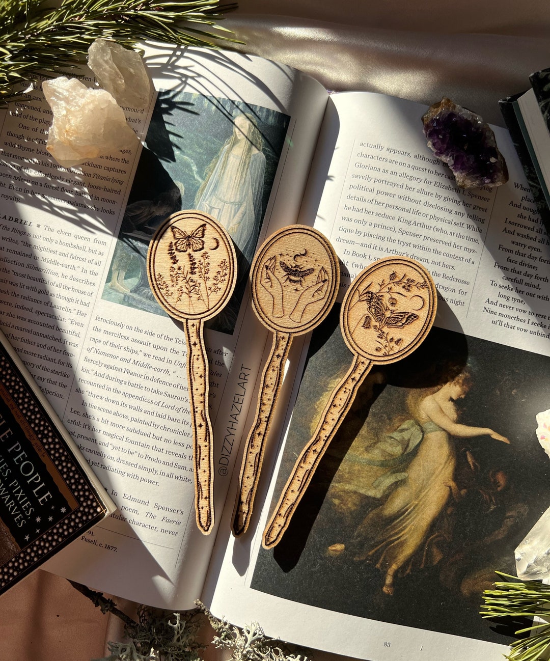 Cottage Core Bookmarks 3 Different Designs, Wooden Bookmarks, Book ...