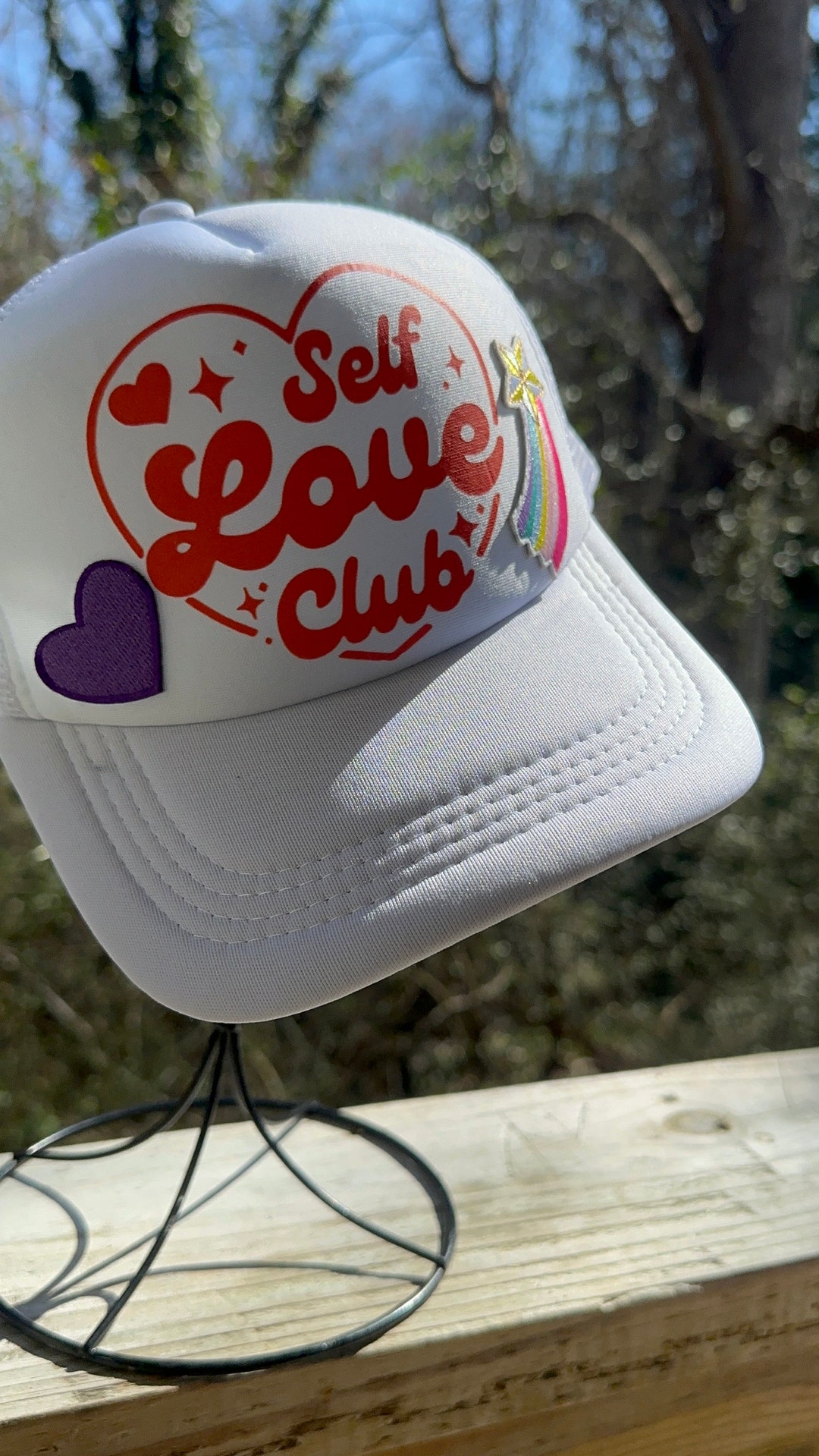 Custom Patch Trucker Hat-custom Patches-self Love Club-heart Patch ...