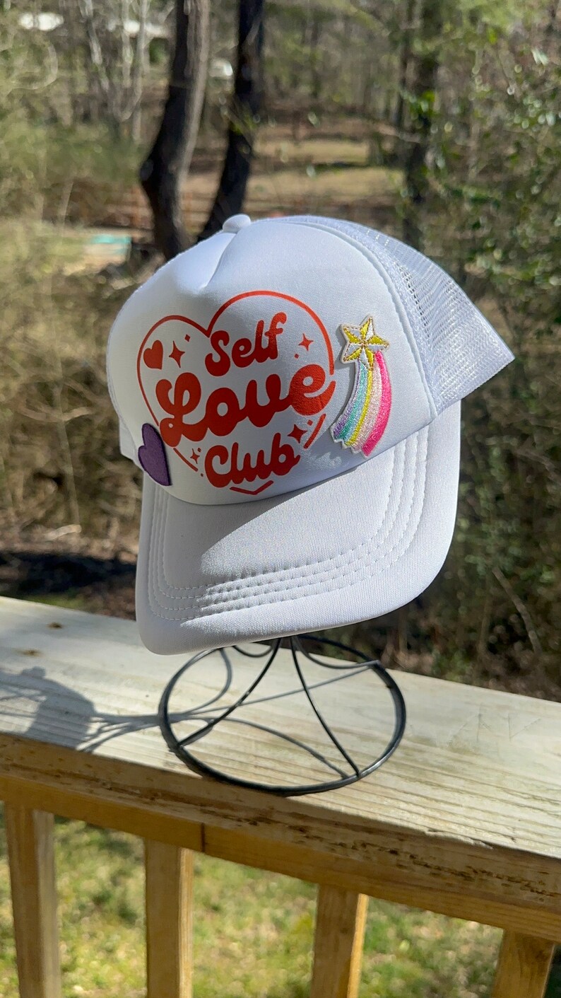 Custom Patch Trucker Hat-custom Patches-self Love Club-heart Patch ...