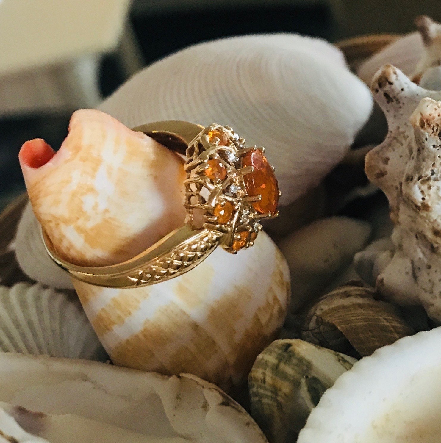 Vintage 14K Gold MEDA Tangerine Citrine Ring - Etsy