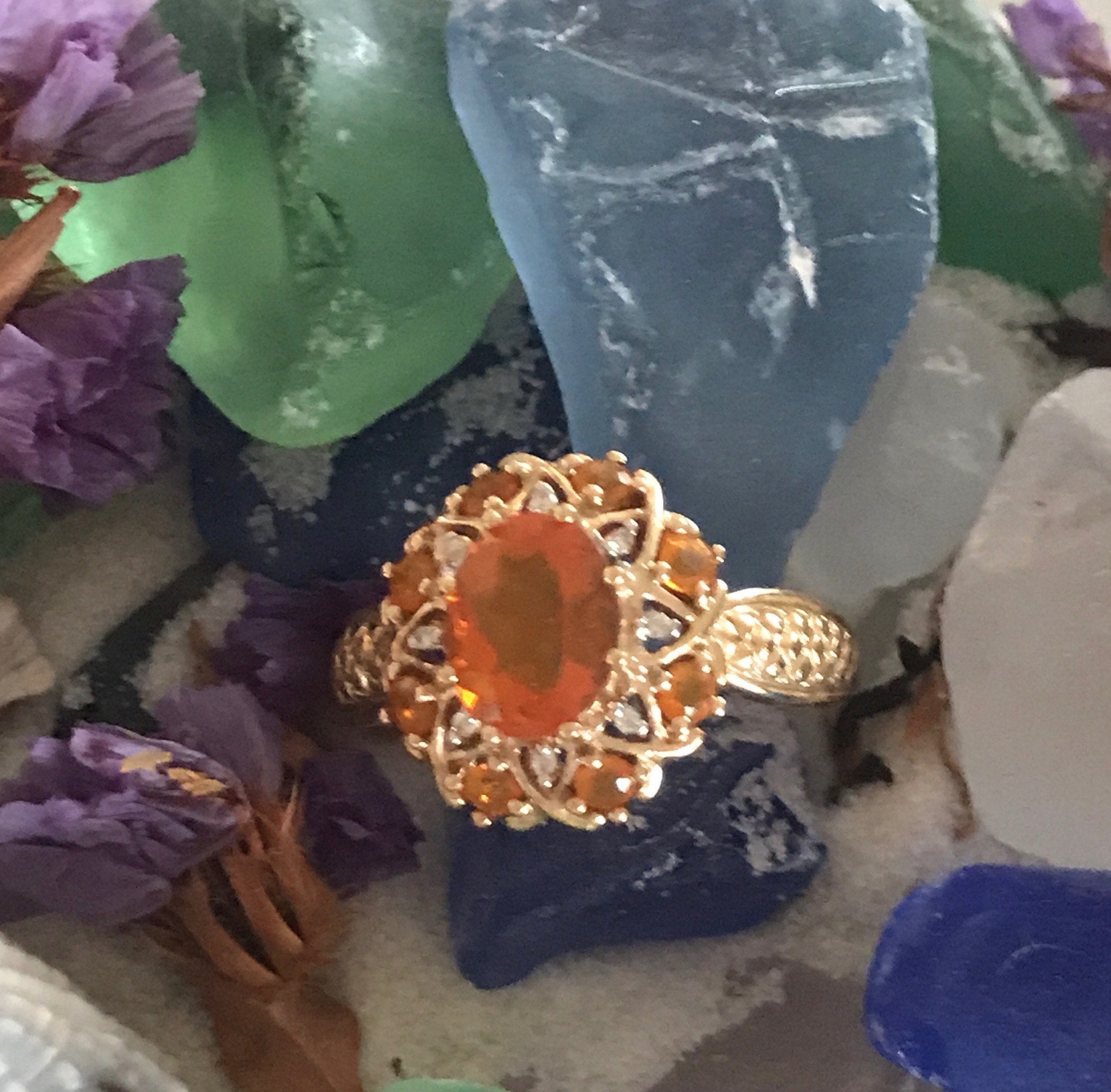 Vintage 14K Gold MEDA Tangerine Citrine Ring - Etsy