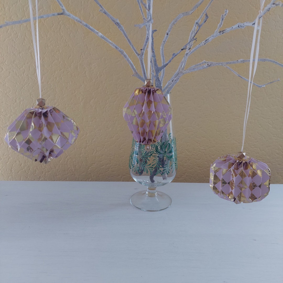 Pleated Pendant Origami Hanger Paper Decorative Ornament for Hanging 3 ...