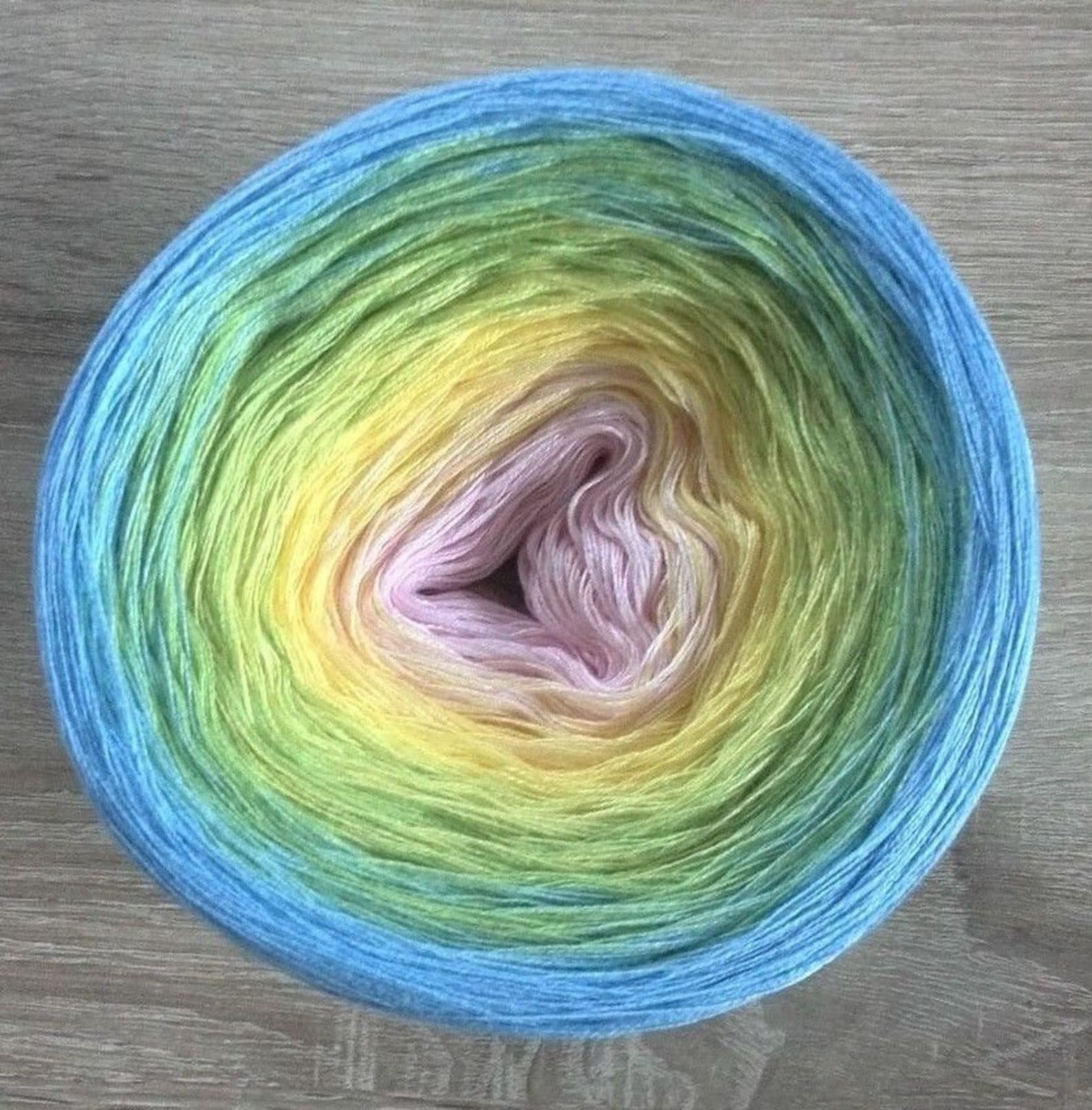 Pastel Rainbow 200/1000 M Gradient Wool Wool Bobbel - Etsy UK
