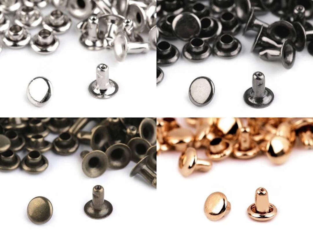 Pack of 100 Hollow Rivets, Diameter 10 Mm, Double-headed Rivets, Closed ...