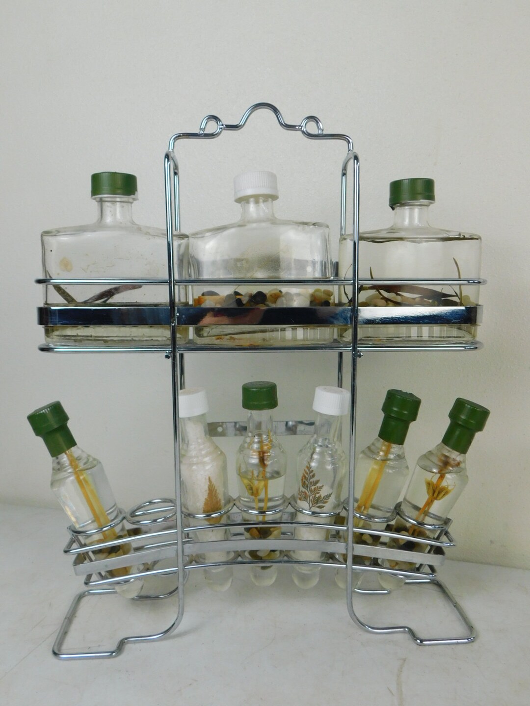 VTG Shonfelds Unique Spice Rack Torpedo Flask Bottles Preserves Hanging ...